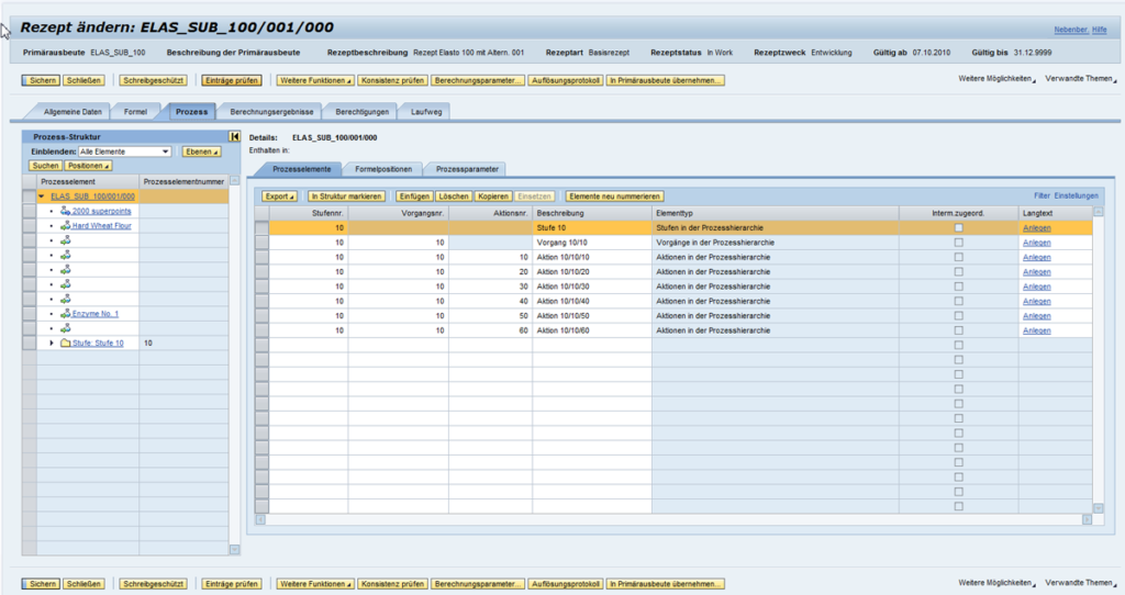 SAP Recipe Development (SAP RD) Rezepturverwaltung