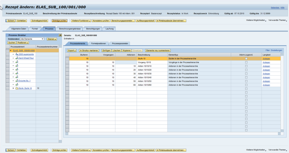 SAP Recipe Development (SAP RD) Rezepturverwaltung